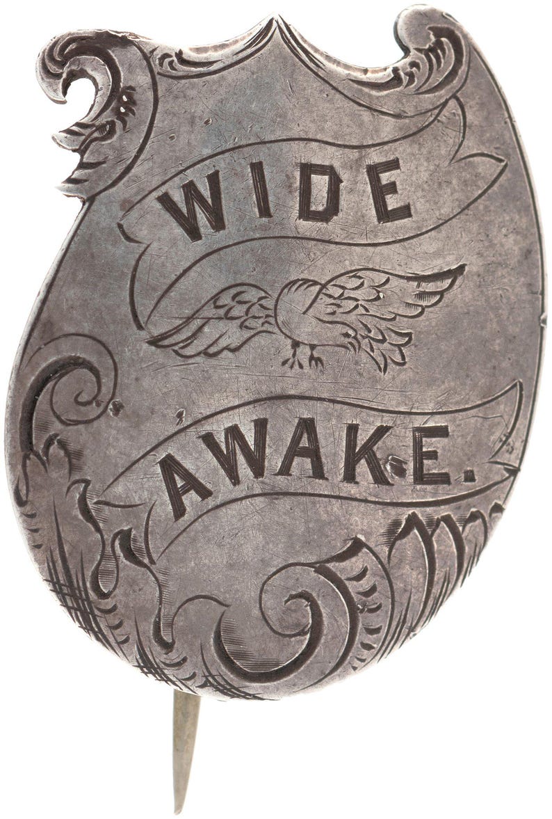 Wide Awake Vinyl Decals Sticker Set, 1860 Election Pin Design, Bird ...