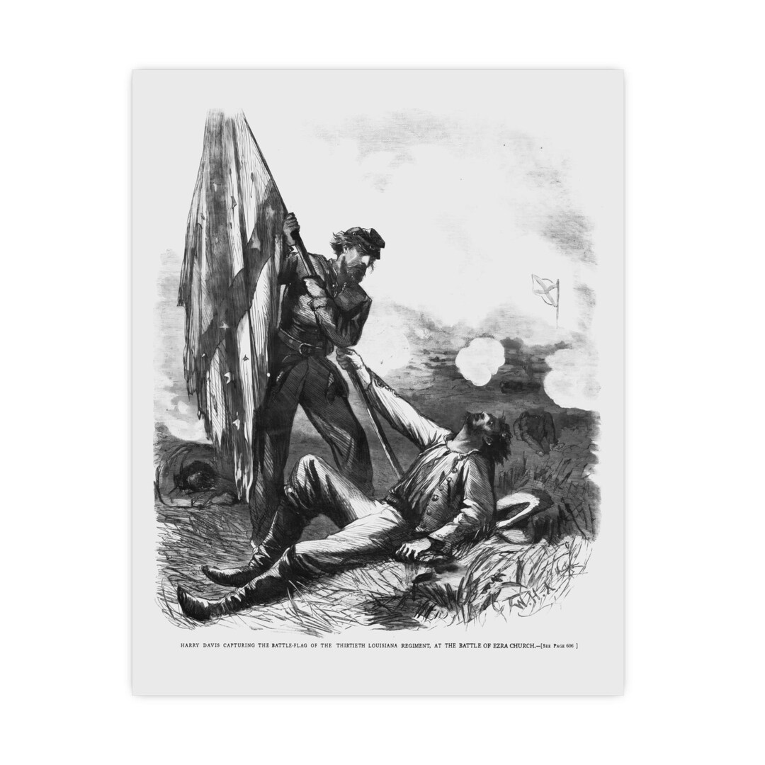 Vintage Etching Civil War Poster, Homer Winslow Design, Union Soldier ...