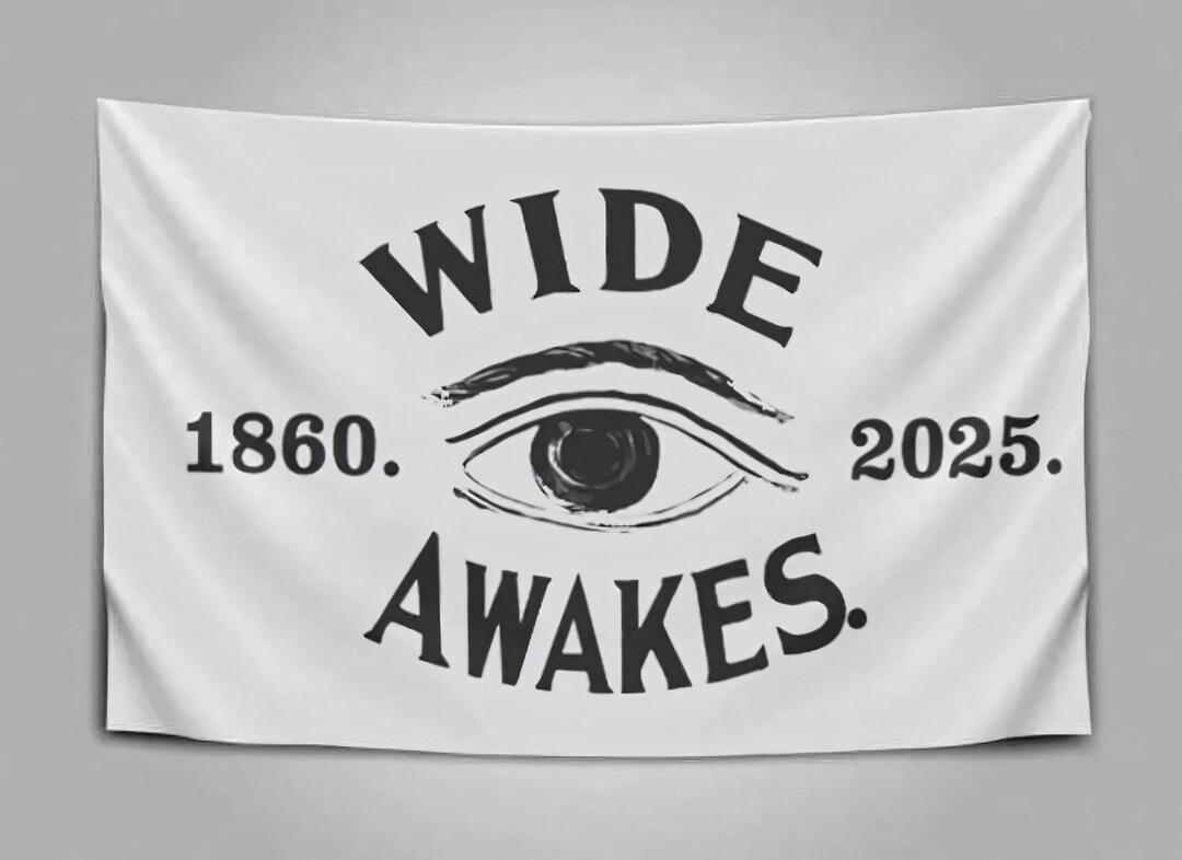 Wide Awakes Flag - Double Sided, Vintage Lincoln Wide Awakes Movement ...