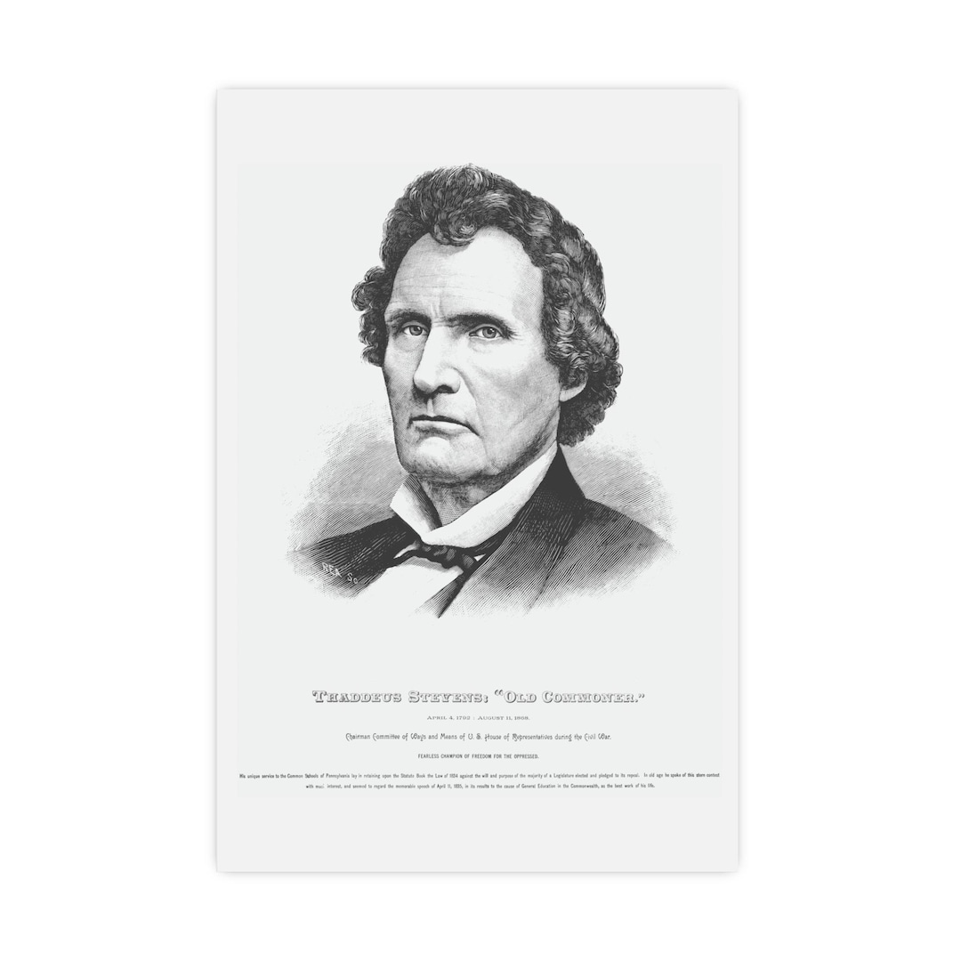 Vintage Thaddeus Stevens Portrait Matte Poster - Historical Wall Art ...