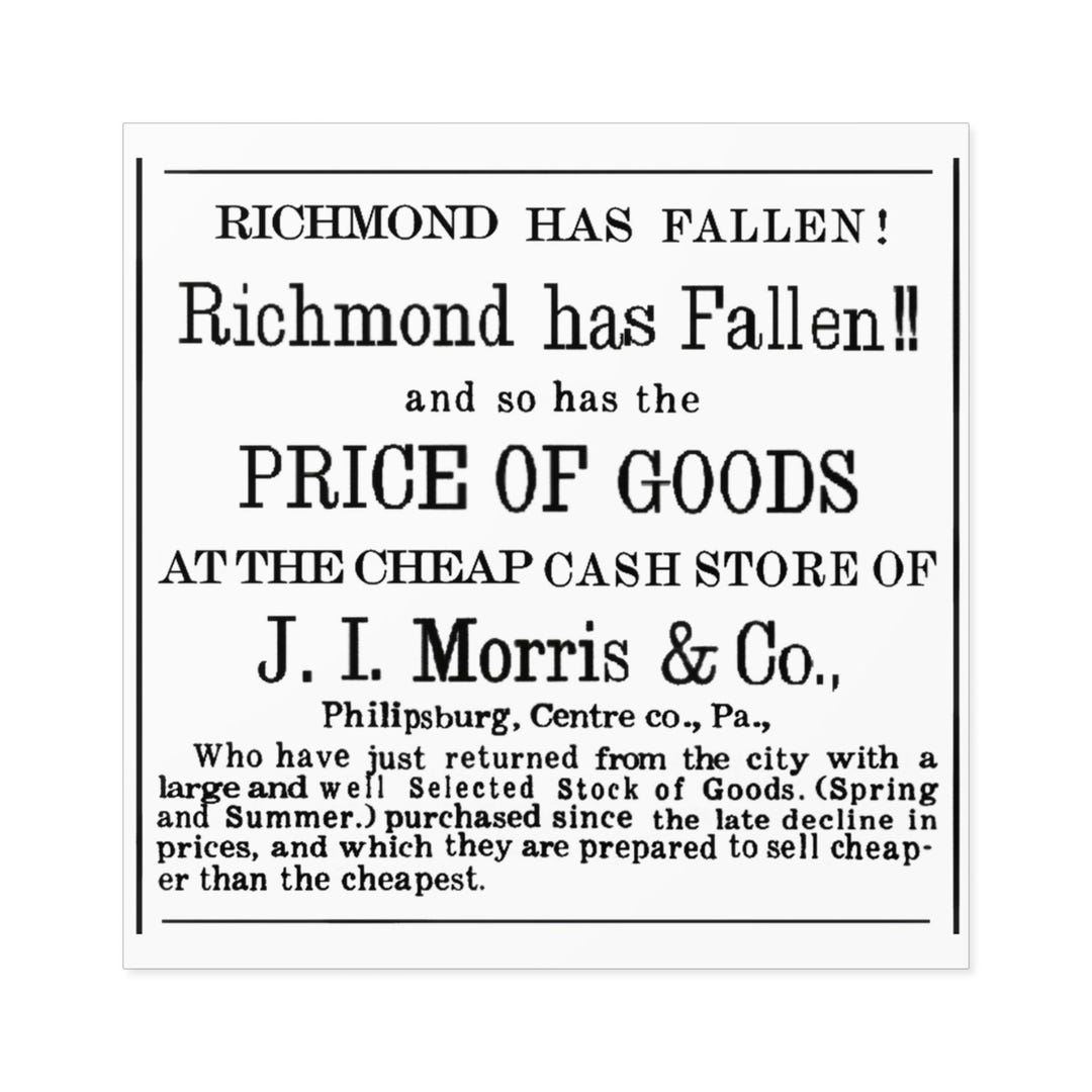 Civil War Newspaper Ad - Historical Decal, Laptop Sticker, Water Bottle ...