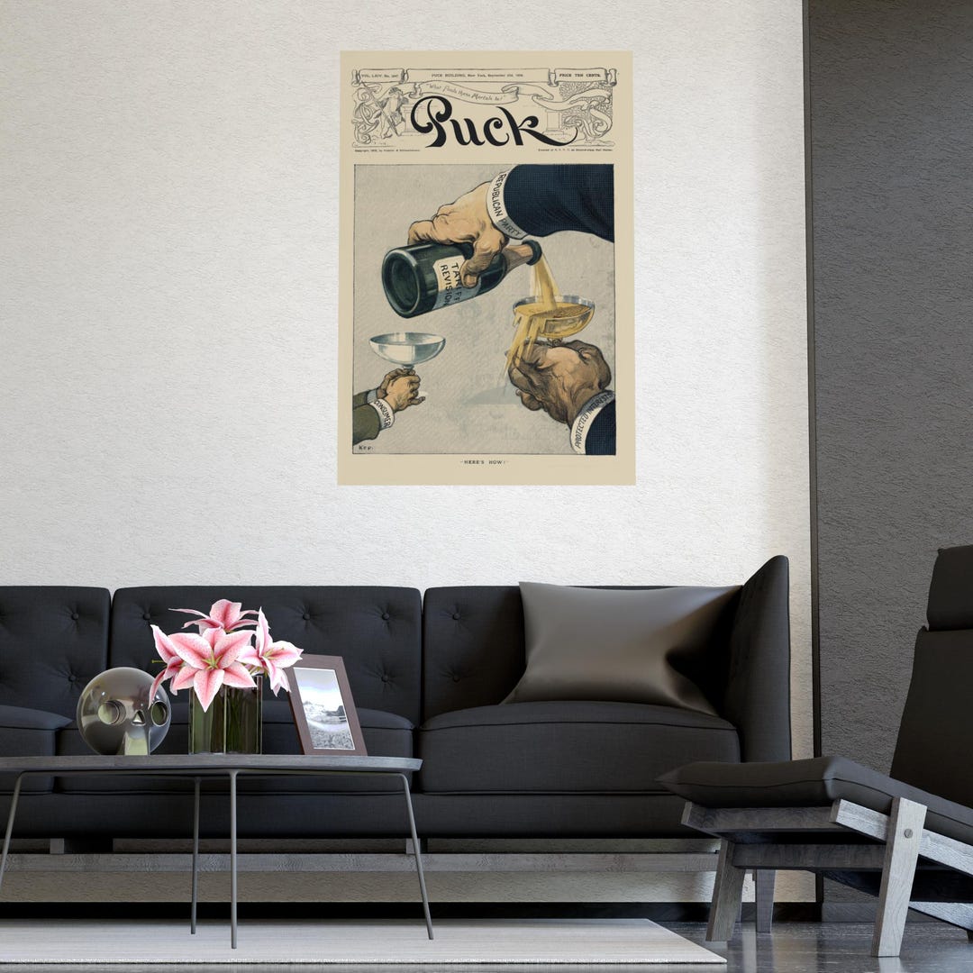 Matte Posters, Vintage Anti-tariff Puck Magazine Cover Art, Wall Art ...