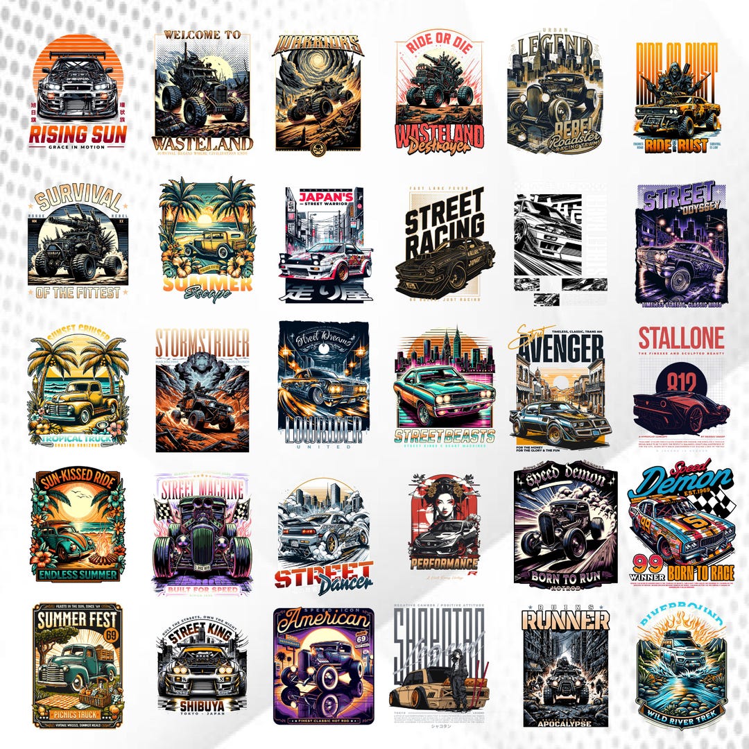 80 Retro Car PNG Designs Bundle - Vintage Classic Cars Clipart - 300 ...