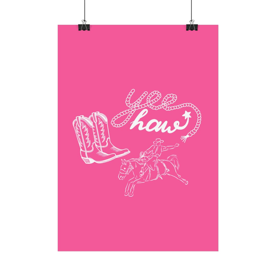 Western Vibe Poster - 'yeehaw' Cowboy Theme Art - Etsy