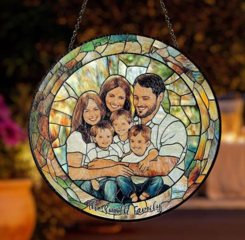 Custom Family Suncatchers, Personalized Mom Suncatchers, Stained Glass ...