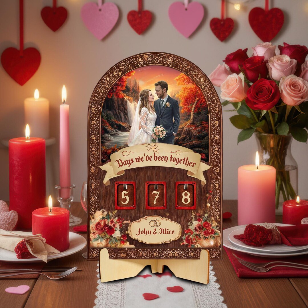 Personalized Days in Love Tracker Sign, Couple Day Counter, Romantic ...