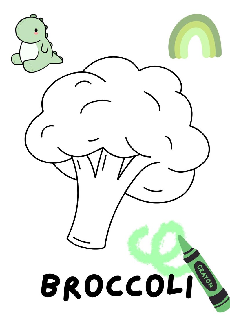 Printable Vegetable Coloring Book for Toddlers and Kids - Etsy