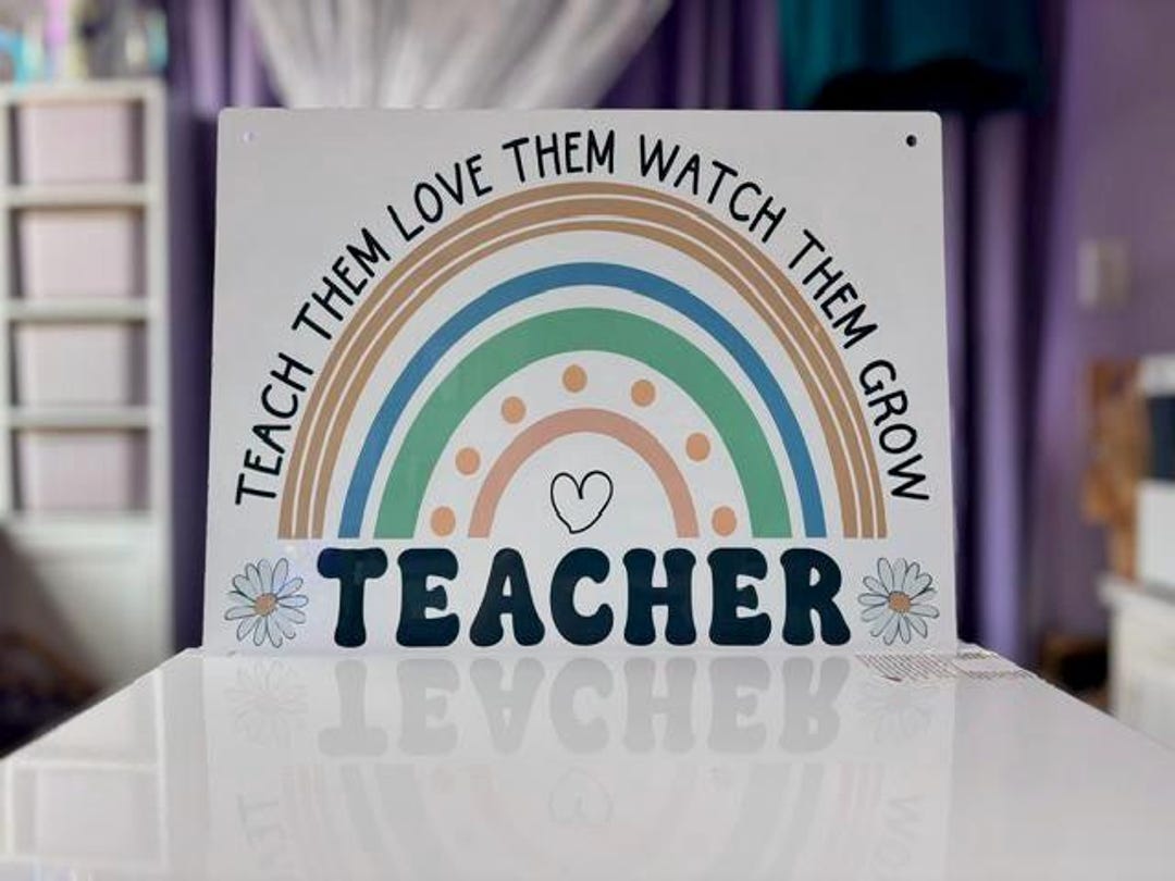 Bohemian Rainbow Teacher Classroom Sign, 17x11 - Etsy