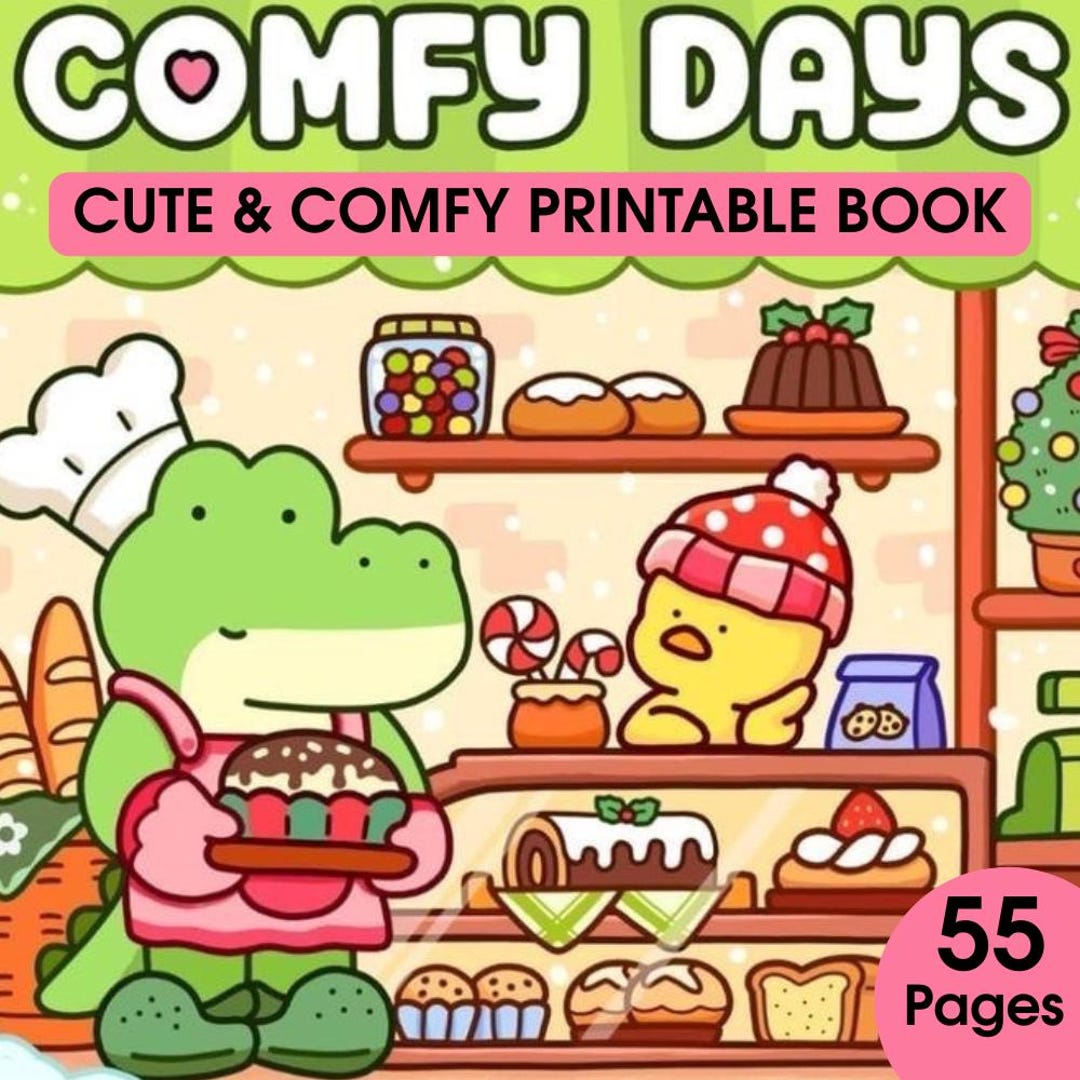 Comfy Days Coloring Book – 55 Cute Kawaii Printable Pages | Cozy ...