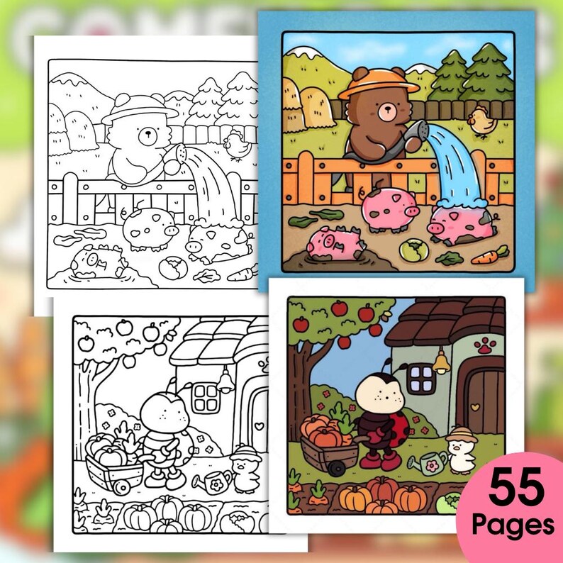 Comfy Days Coloring Book – 55 Cute Kawaii Printable Pages | Cozy ...