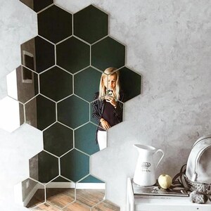 3D Hexagon Mirror Wall Stickers – 6 or 12 Piece Set - Etsy