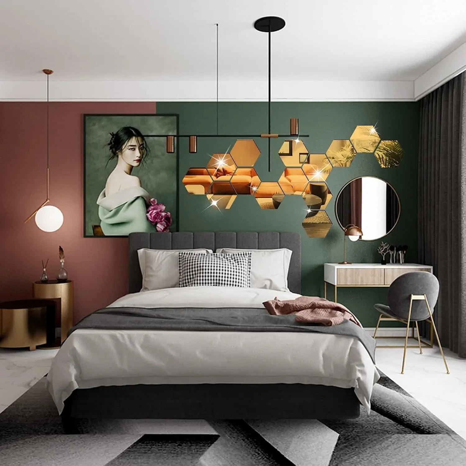 3D Hexagon Mirror Wall Stickers – 6 or 12 Piece Set - Etsy