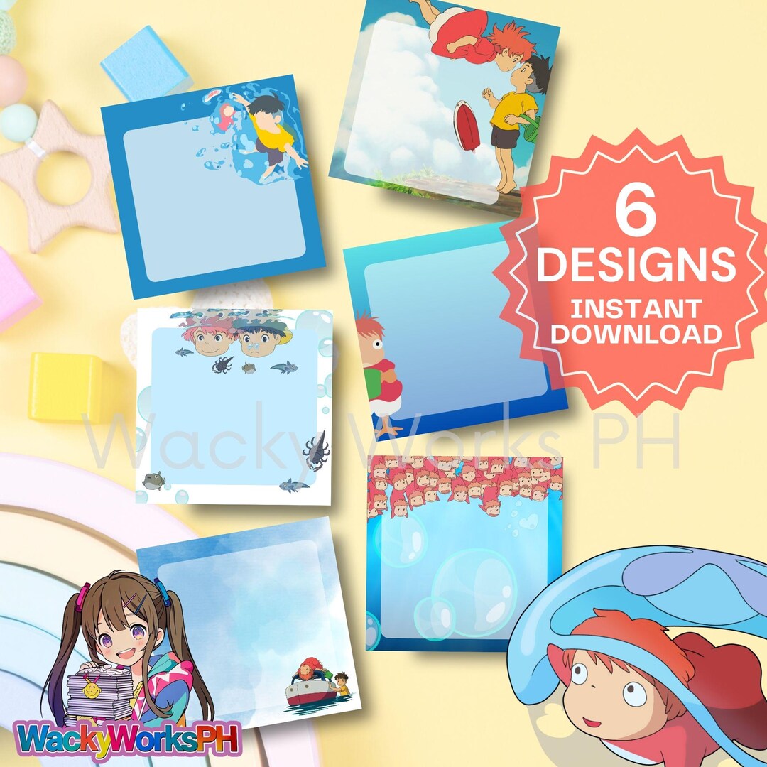 Ponyo Memo Pad: Studio Ghibli Inspired Notepad (PNG & PDF) - Etsy