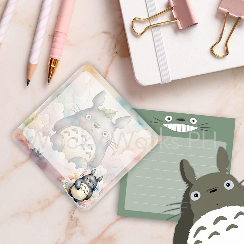 Totoro Notepad | 3X3 Notepad | Cute Studio Ghibli Inspired Memo Pad ...