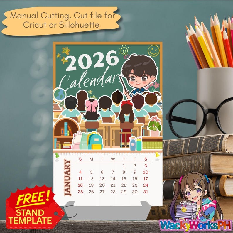 2026-2027 Teacher Desk Calendar: Classroom Theme, Printable PNG ...