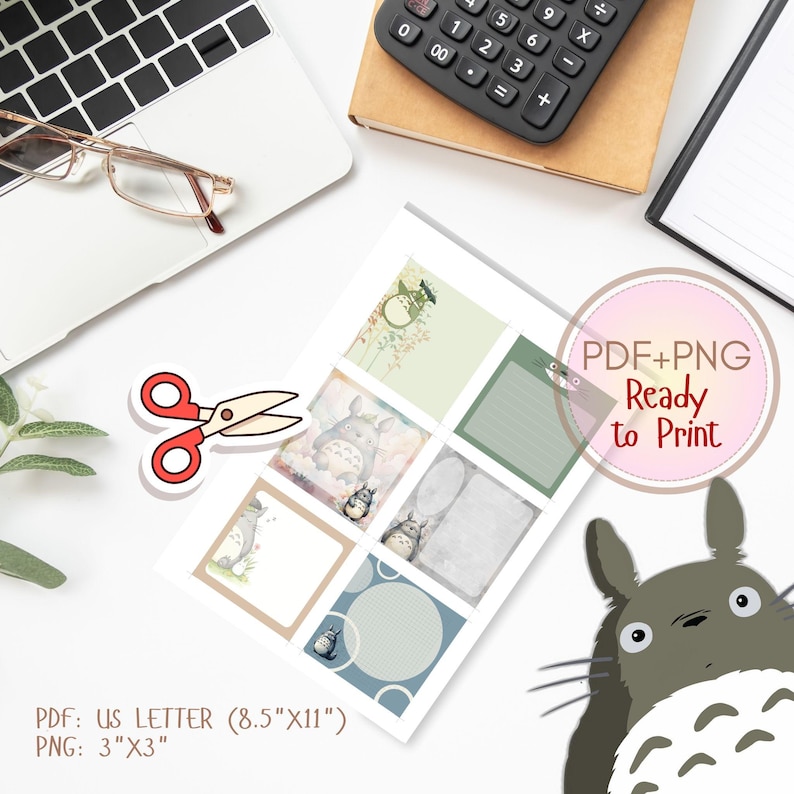 Totoro Notepad | 3X3 Notepad | Cute Studio Ghibli Inspired Memo Pad ...