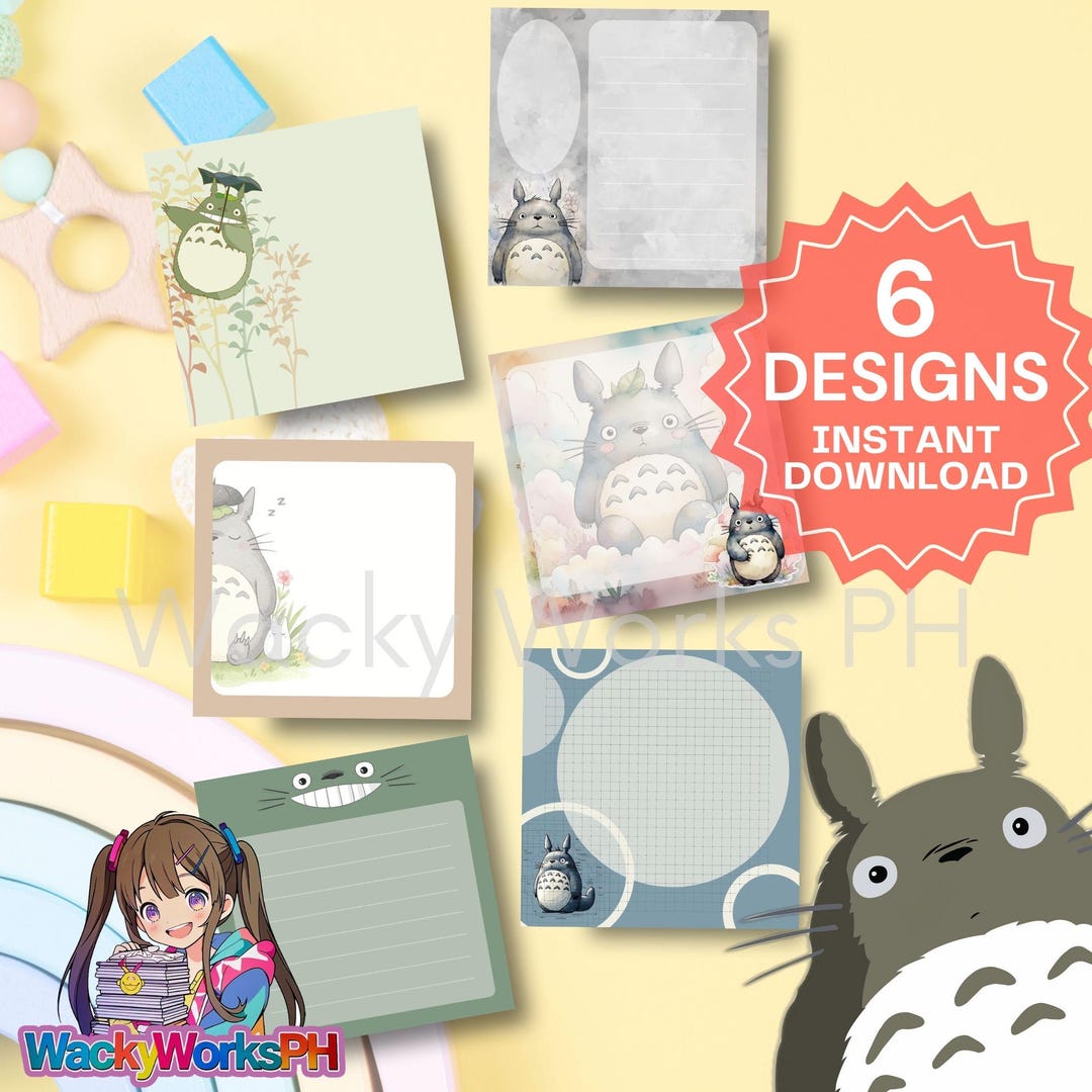 Totoro Notepad | 3X3 Notepad | Cute Studio Ghibli Inspired Memo Pad ...