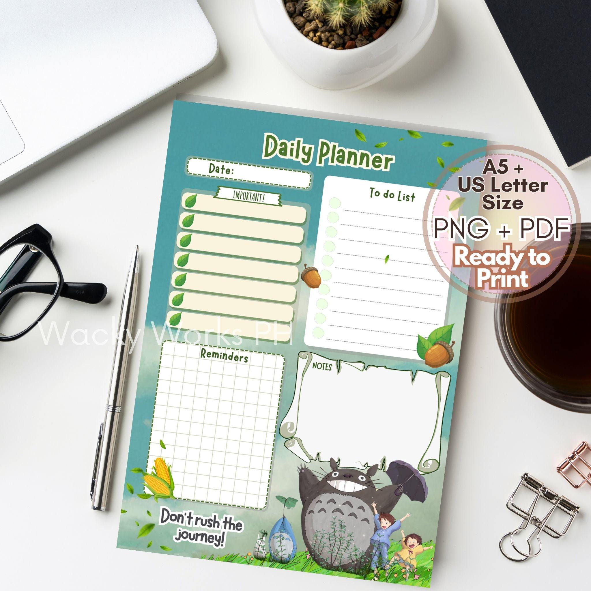 Totoro Inspired Themed Digital Planner | Daily, Weekly & Monthly PDF ...