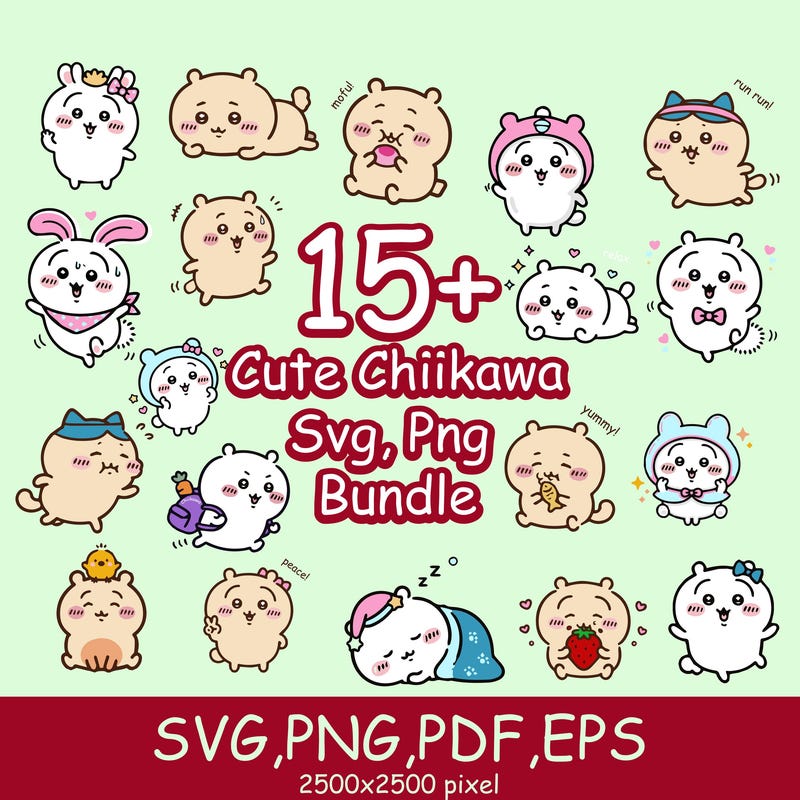 Chiikawa Stickers Png - Etsy