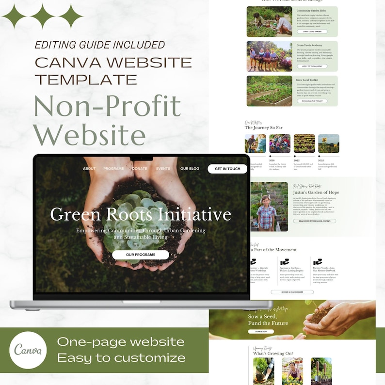 Canva Website Template for Nonprofit Organization, Charity Organization ...