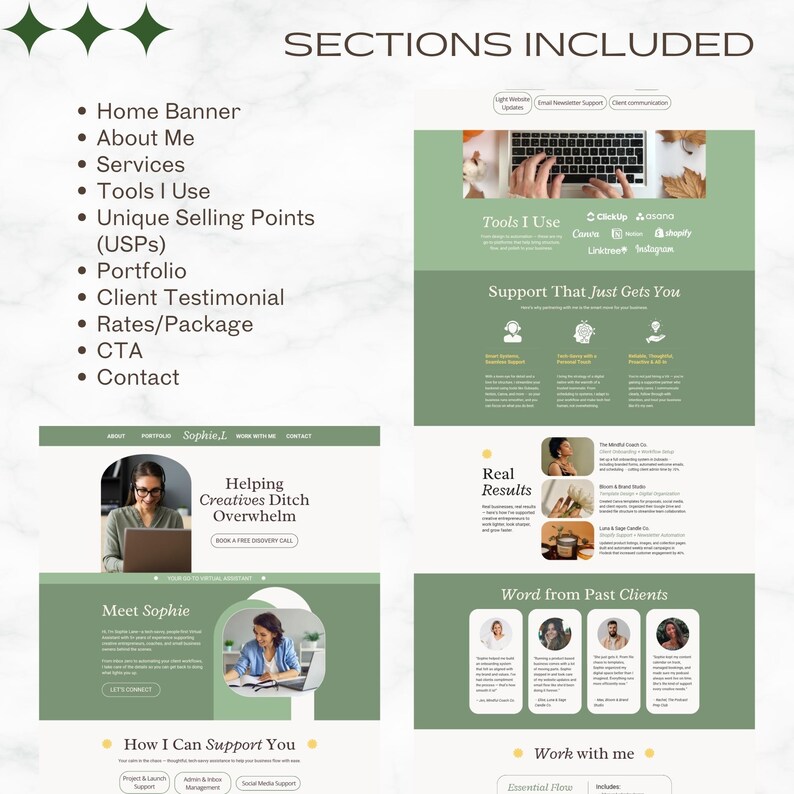 Virtual Assistant Website Template Canva | VA Portfolio | Done for You ...