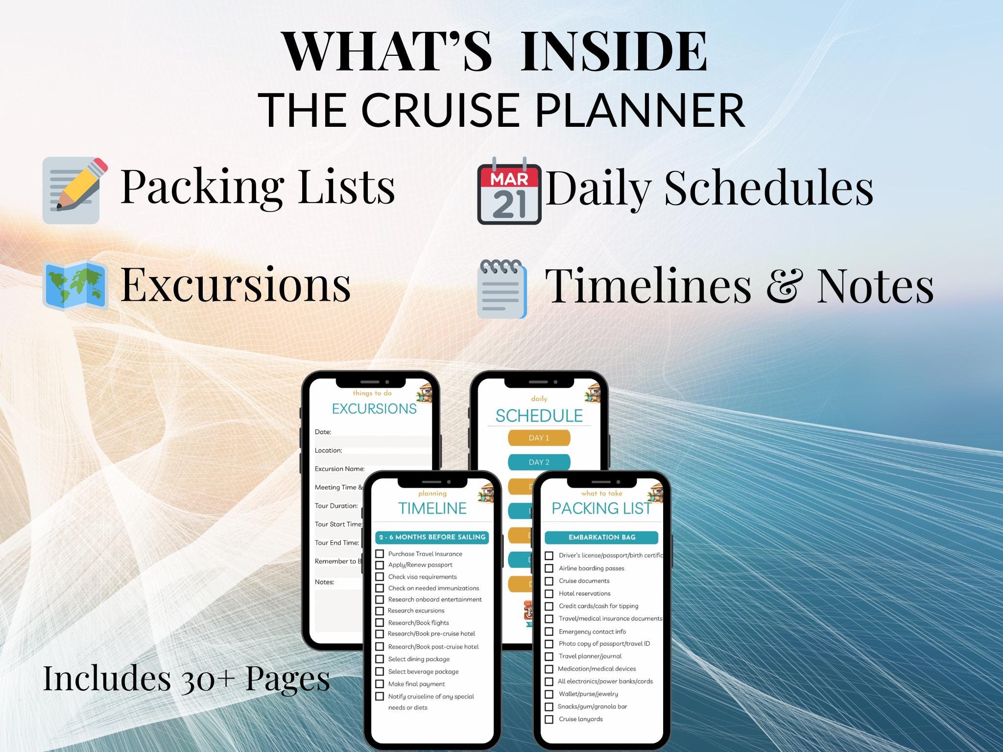 7-day Cruise Planner: Digital Travel Itinerary for iPad (printable PDF ...
