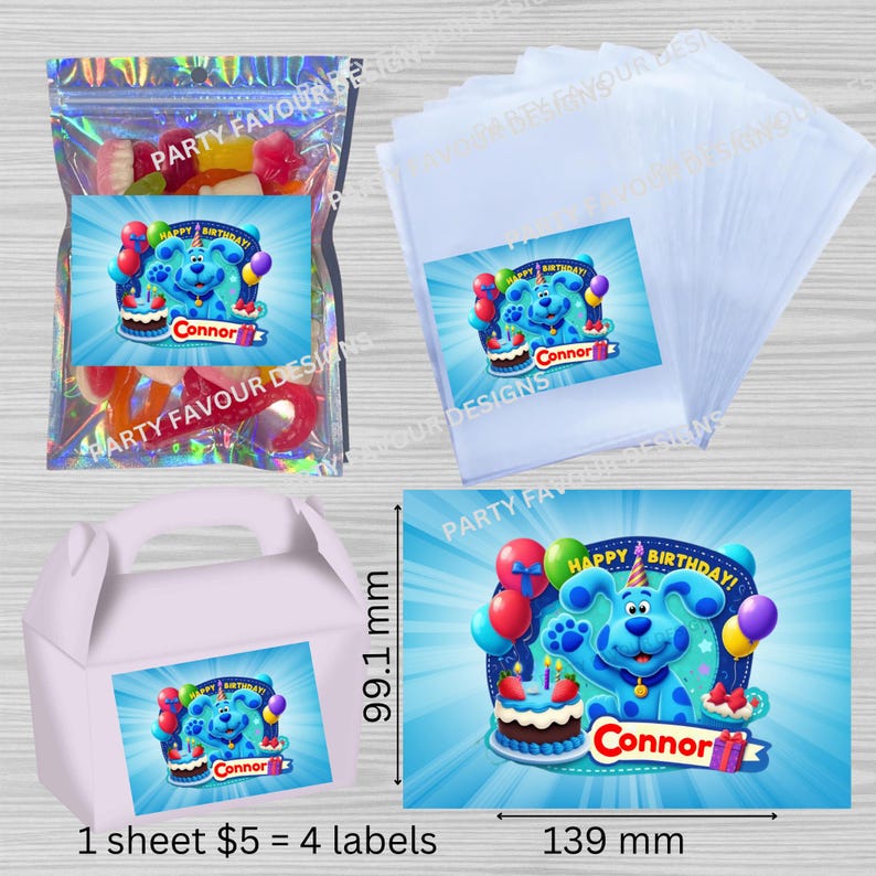 Digital Peppa Pig. Blues Clues Theme / Personalised Lolly Bag, Box ...