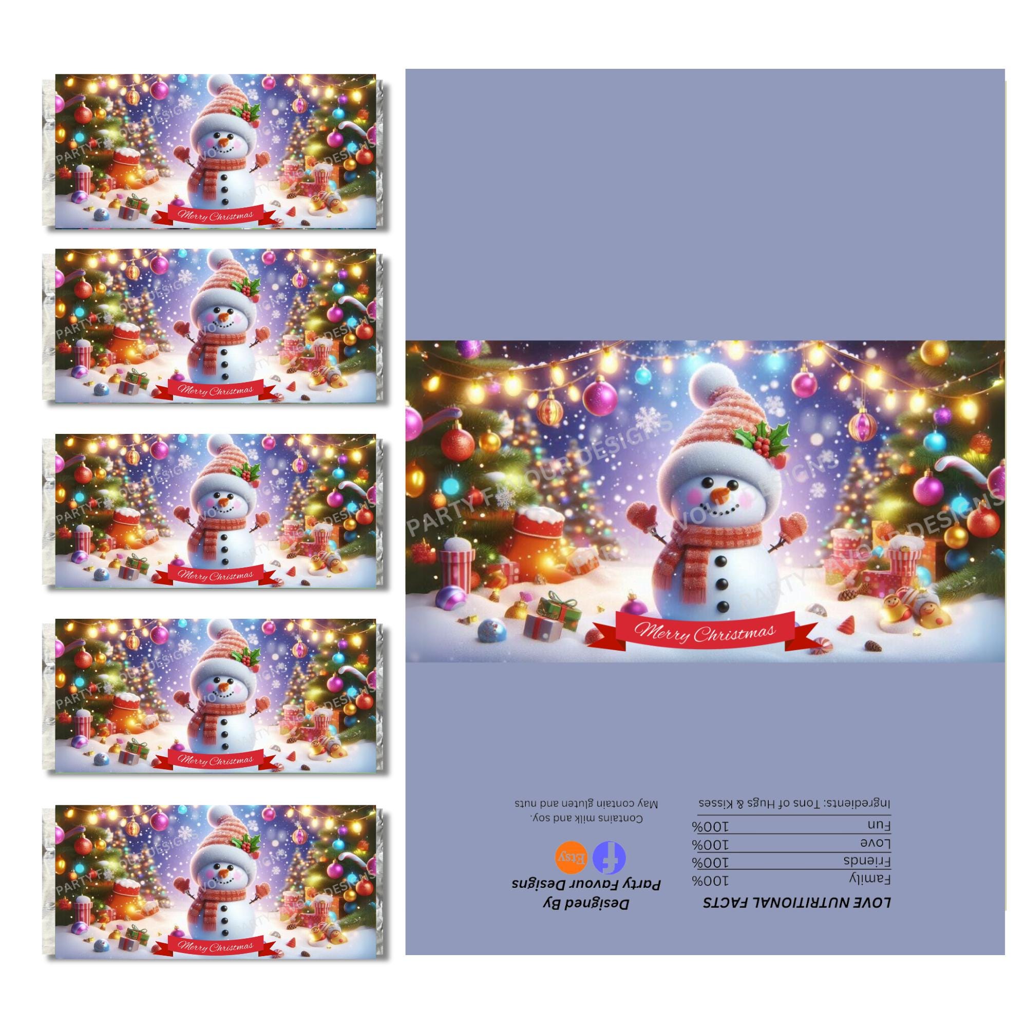Digital Christmas Theme / Personalised Chocolate Labels 1 - Etsy