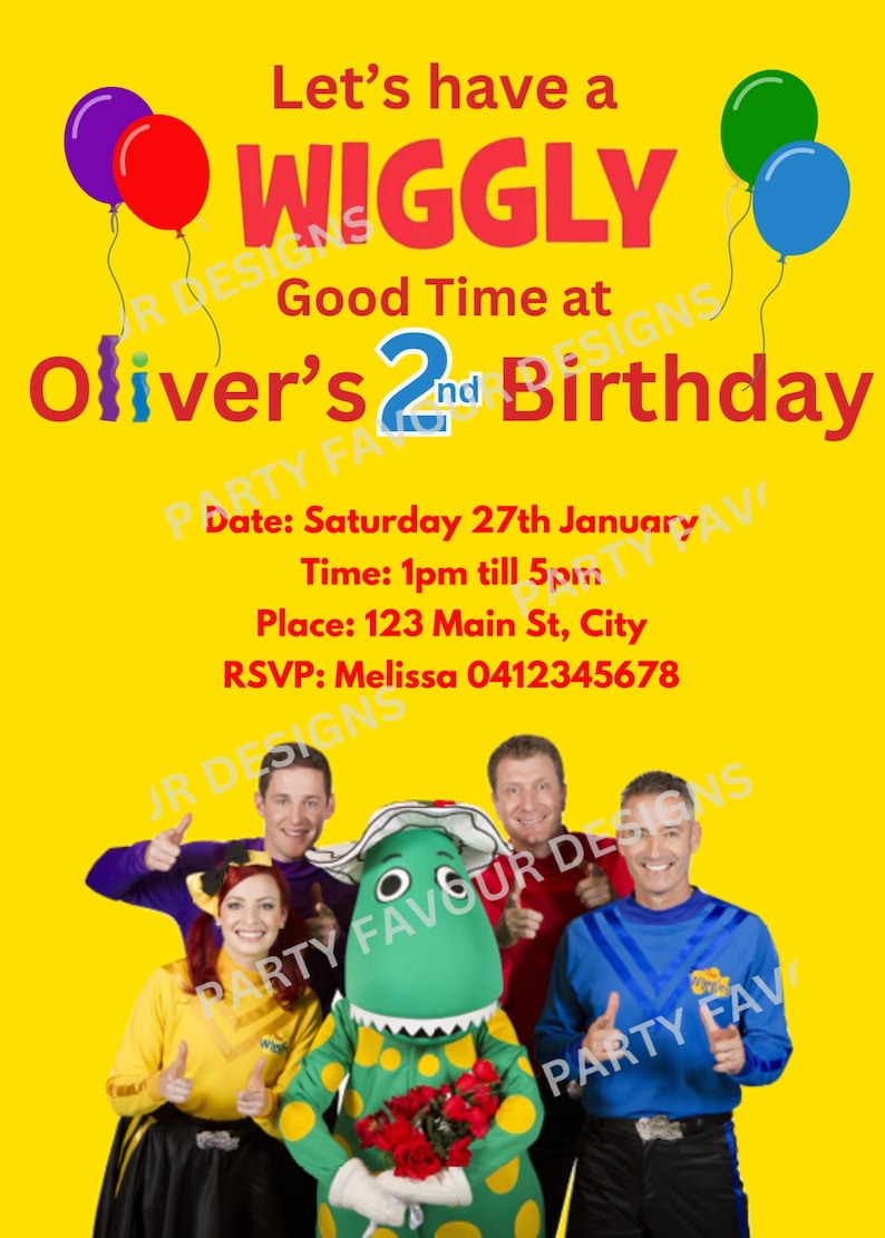 Digital the Wiggles Theme Personalised Birthday Invitation - Etsy New ...