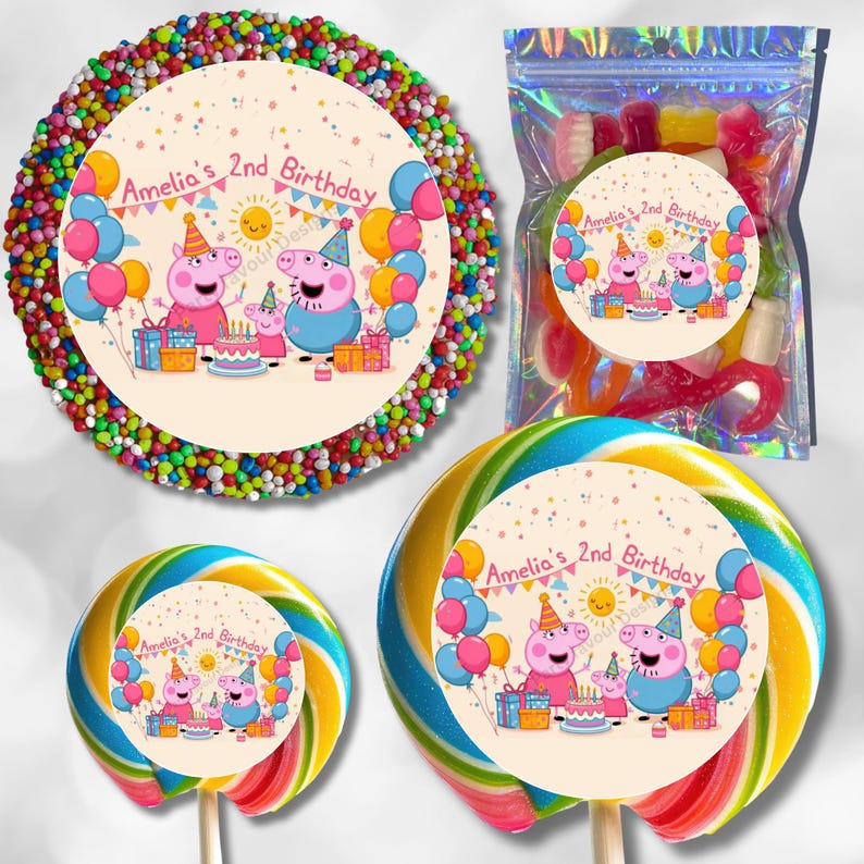 Digital Copy Blues Clues. Peppa Pig Theme. Personalised Round Labels - Etsy