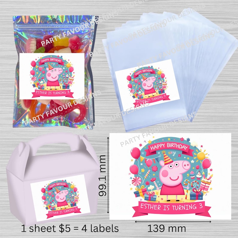 Digital Peppa Pig. Blues Clues Theme / Personalised Lolly Bag, Box ...