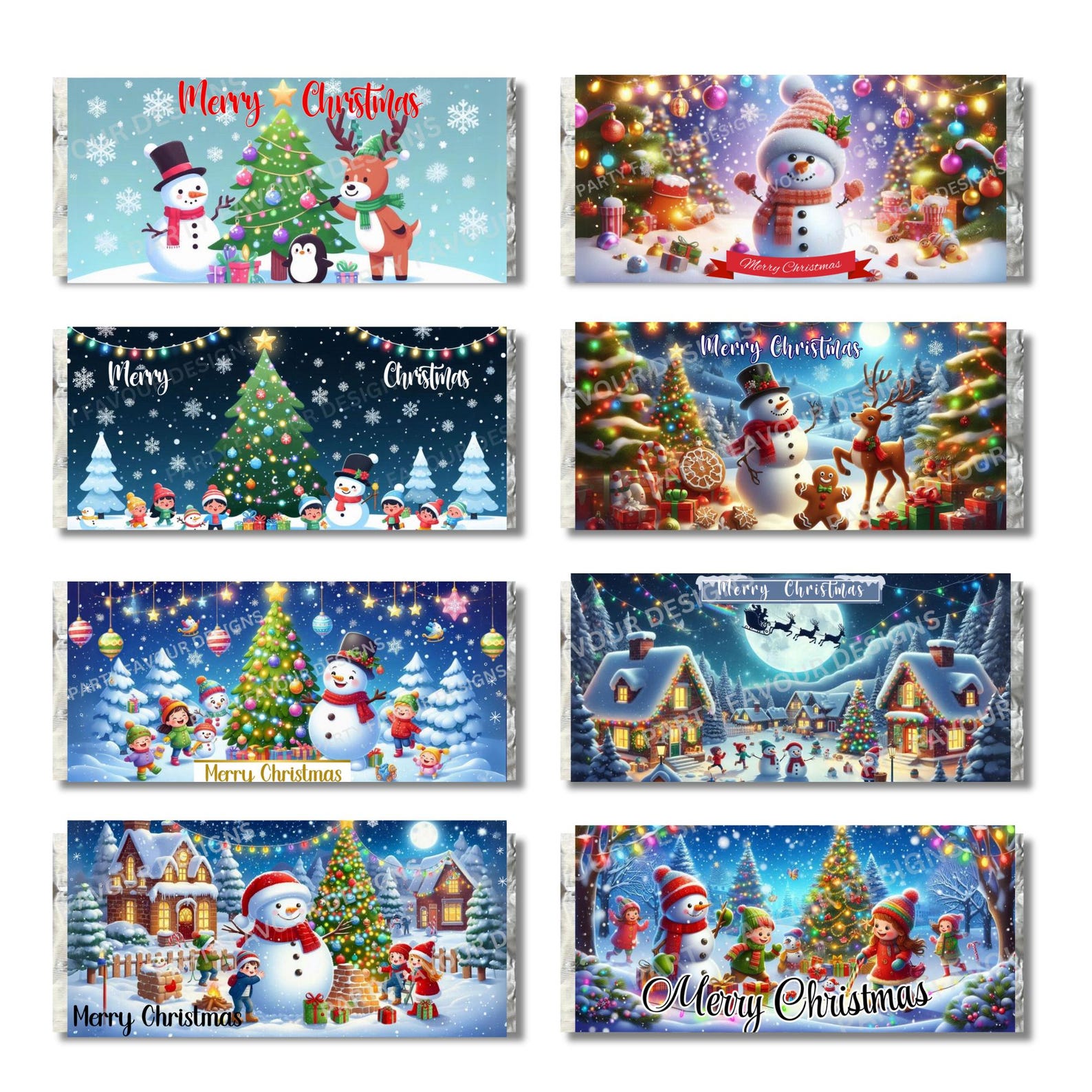 Digital Christmas Theme / Personalised Chocolate Labels 1 - Etsy