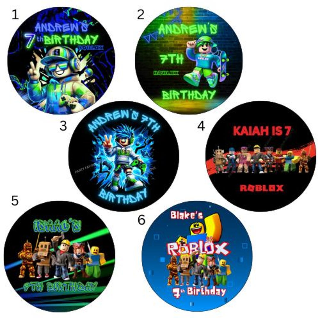Digital Copy Roblox Theme. Personalised Round Labels - Etsy