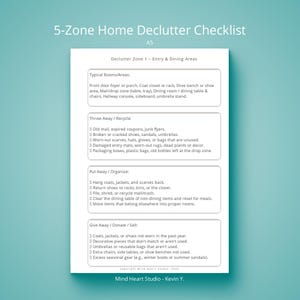 5-zone Home Declutter Checklist | Cleaning Planner & Schedule ...