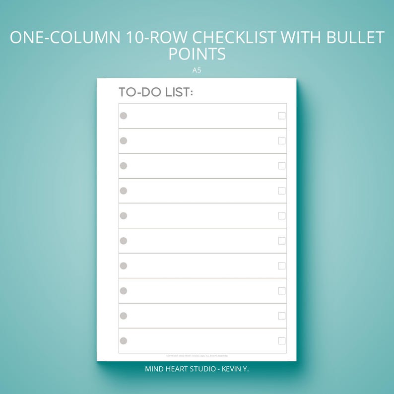 A5 To-do List Printable | Minimalist Checklist (PDF) - Etsy