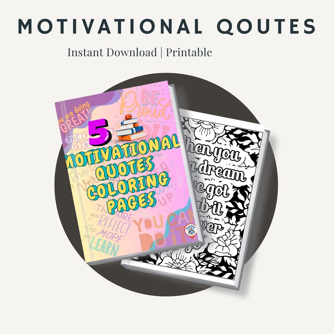 Motivational Coloring Book, Kids Coloring Activity Book, Words Coloring ...