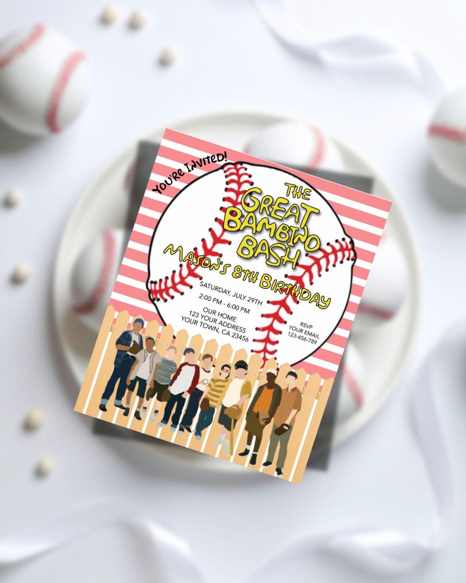 The Sandlot Themed Birthday Invitation | Custom | Digital - Etsy
