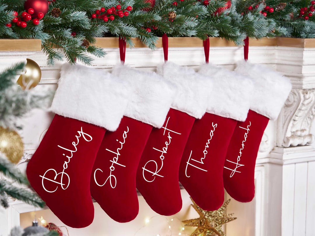 Personalized Velvet Christmas Stockings,custom Family Stockings With ...