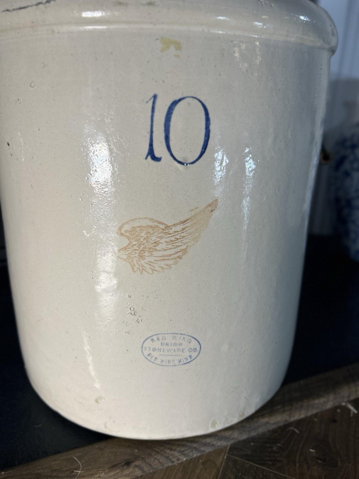 Antique Red Wing 10 Gallon Stoneware Crock With Handles | Salt Glaze ...