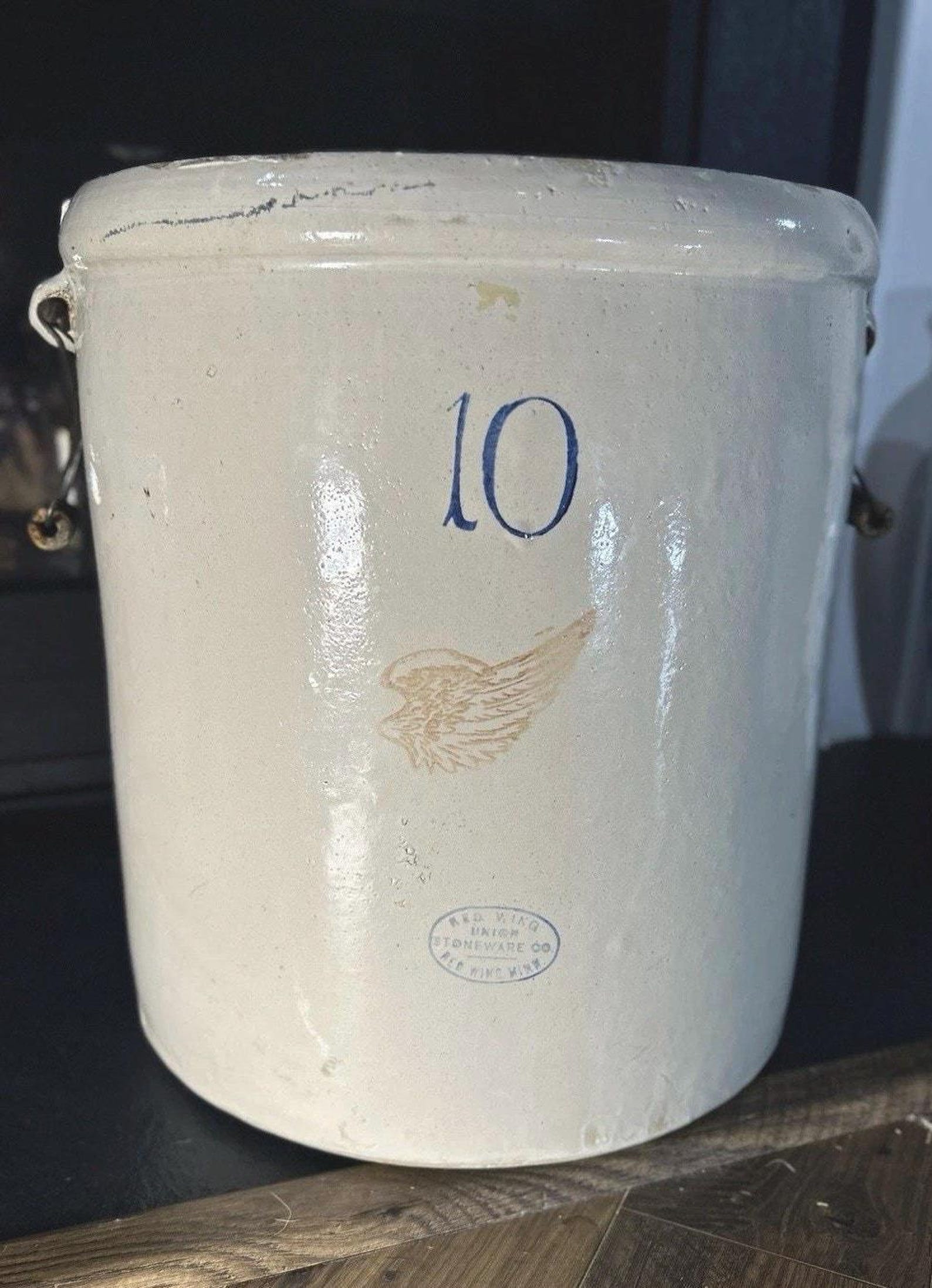 Antique Red Wing 10 Gallon Stoneware Crock With Handles | Salt Glaze ...