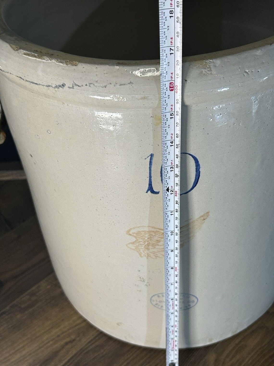 Antique Red Wing 10 Gallon Stoneware Crock With Handles | Salt Glaze ...