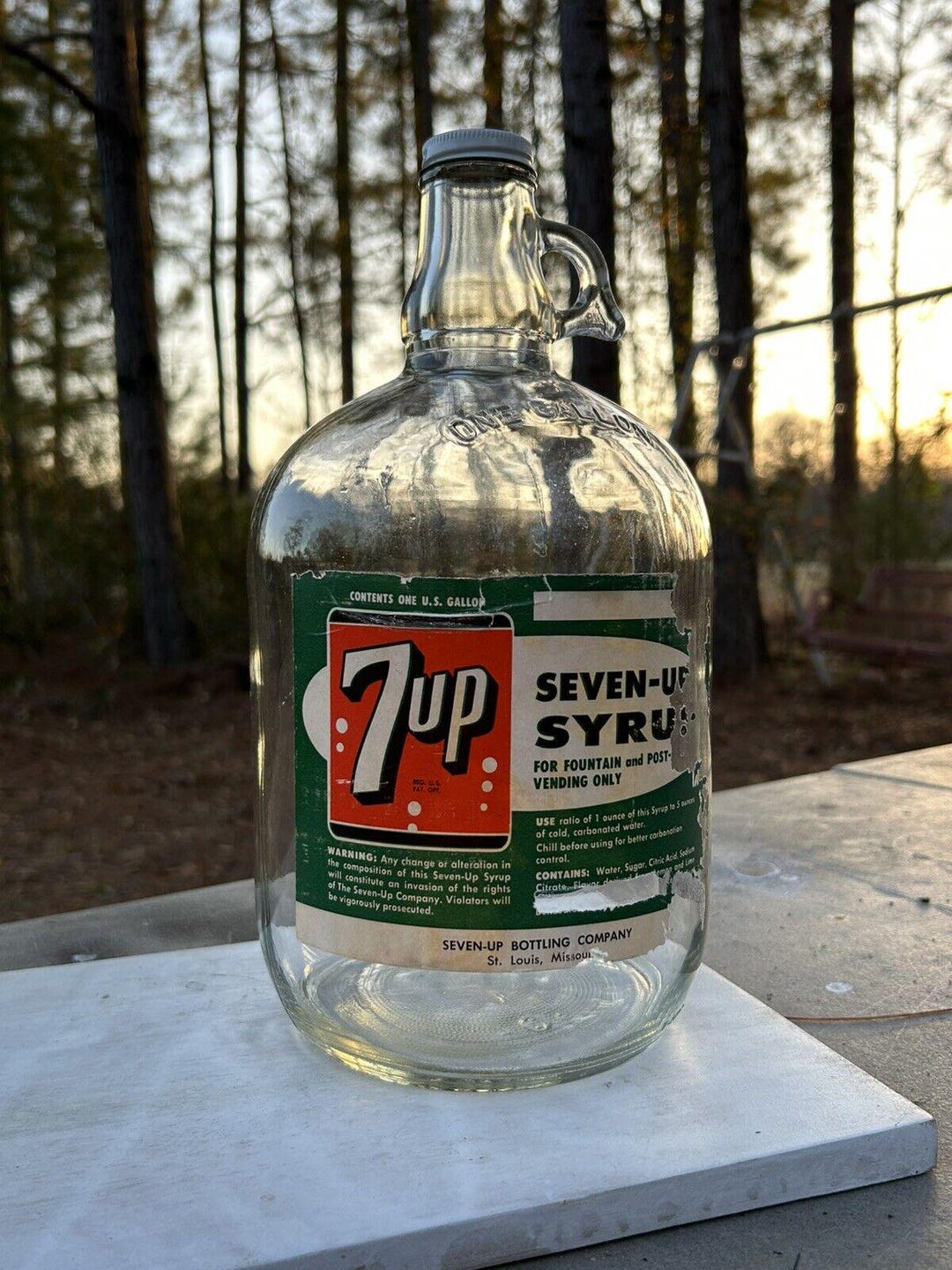 Very Rare Vintage 7 UP Soda Fountain Syrup Paper Label 1 Gallon JUG ...