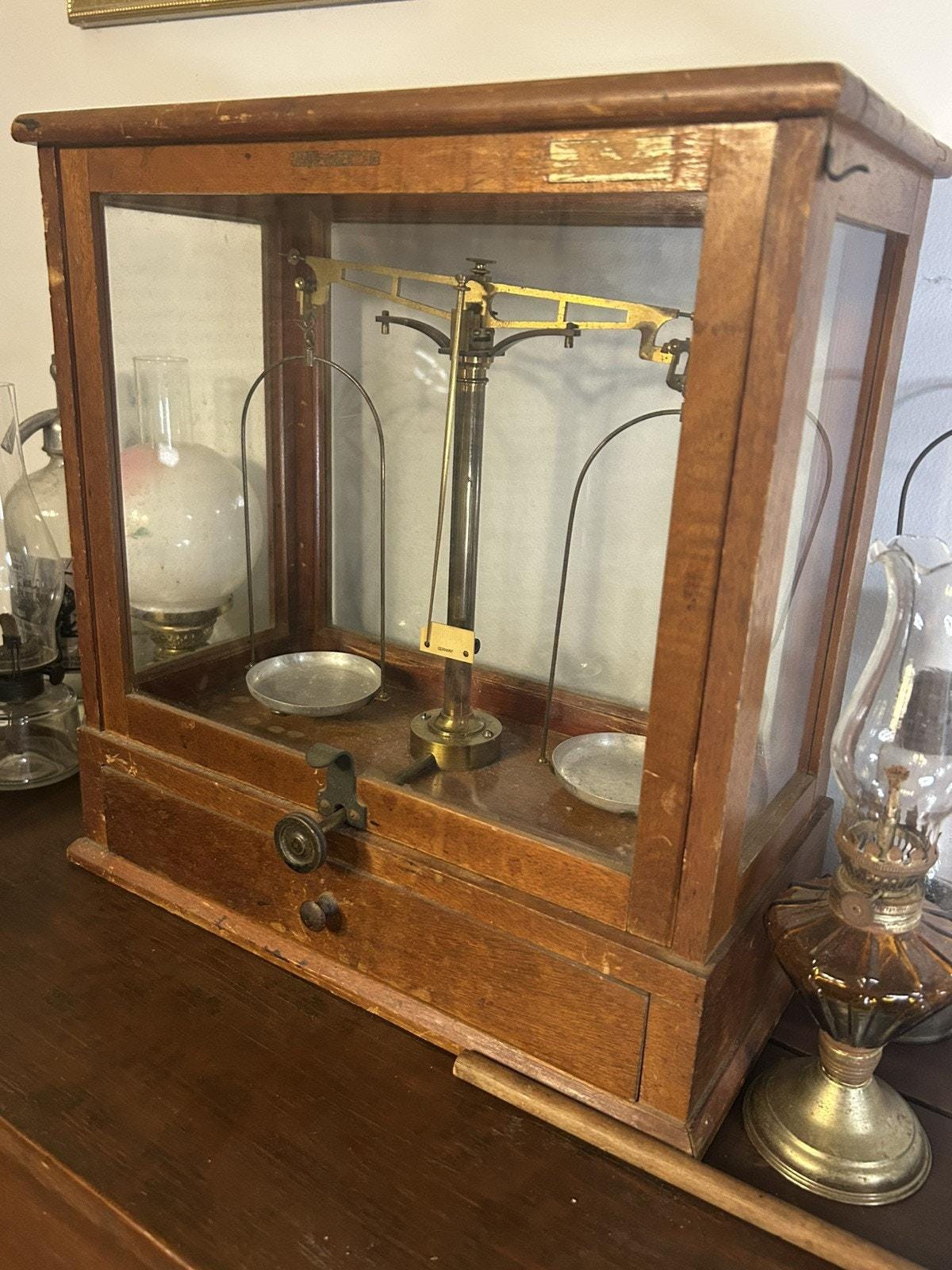 Incredible Antique Balance Beam Scale in Wood Case by Palo Company New ...