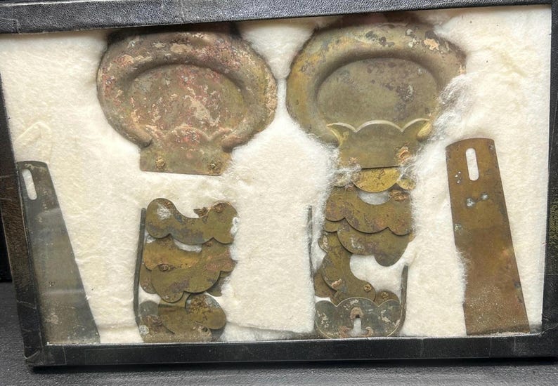 Civil War Era Copper Relics – Framed Riker Mount – 1930s Documented ...