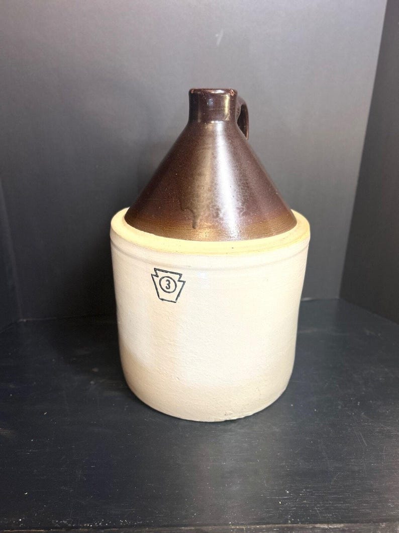 Antique Pfaltzgraff 3 Gallon Stoneware Crock Whiskey Jug #3 in Keystone ...