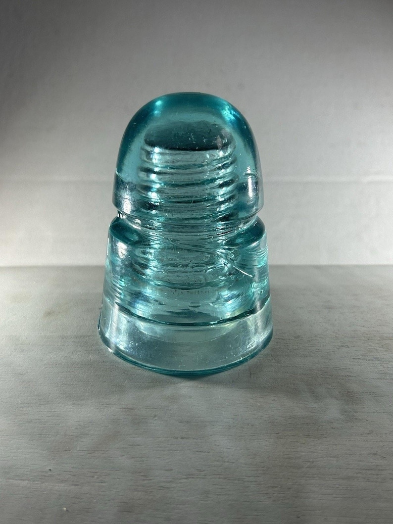 Antique Ice Blue Glass Insulator – Brookfield CD 145, Vintage Telegraph ...