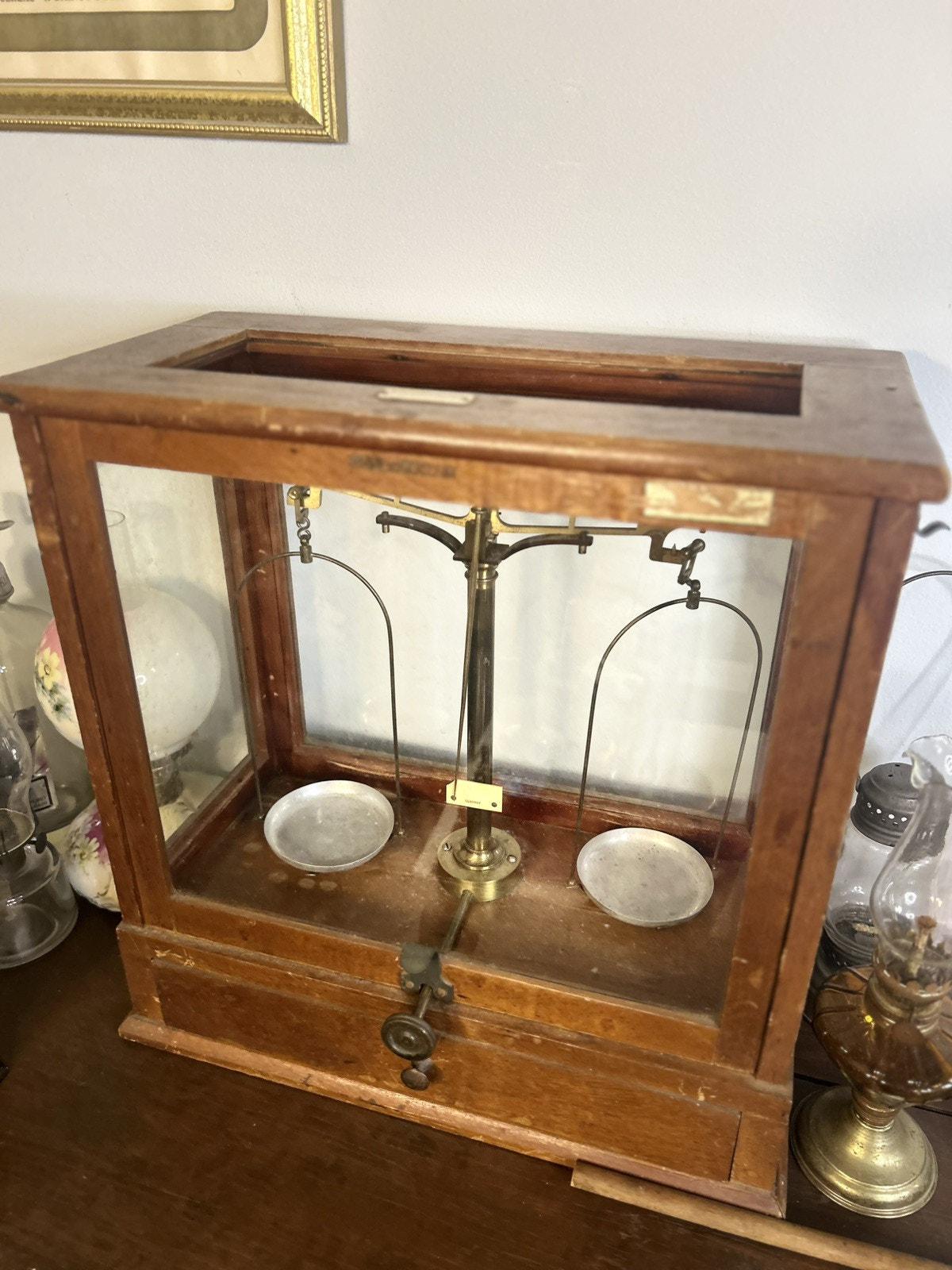 Incredible Antique Balance Beam Scale in Wood Case by Palo Company New ...