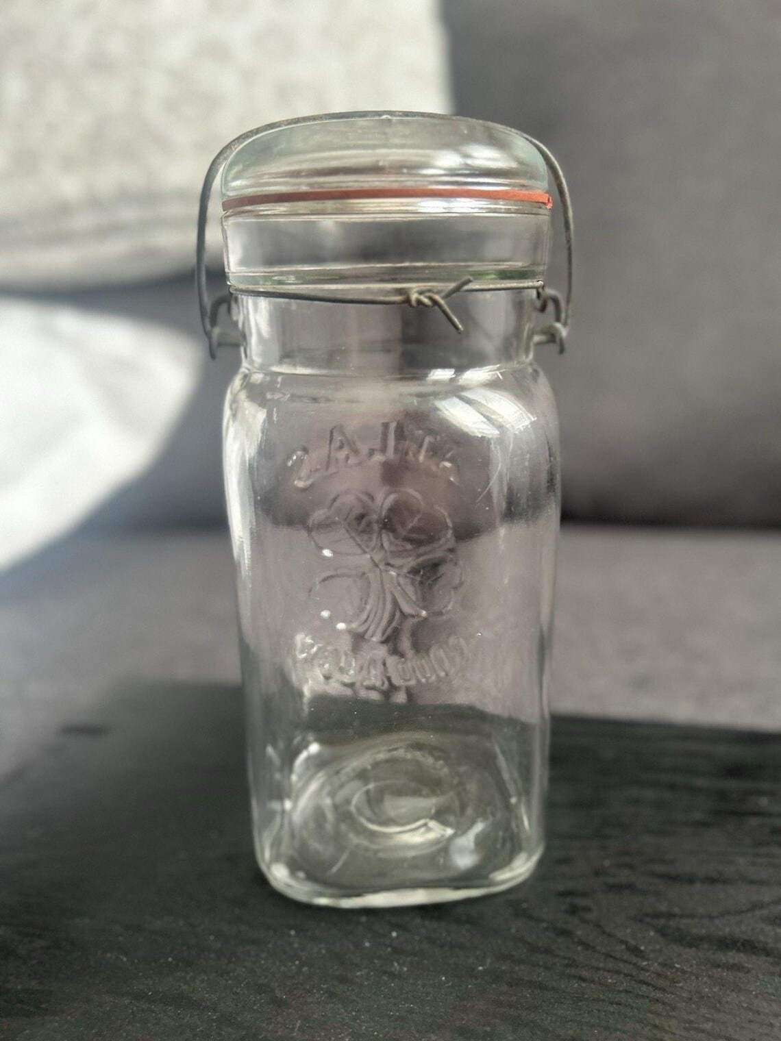 Vintage Atlas Good Luck Clover Jar – Rare Four-leaf Clover Bail Mason ...
