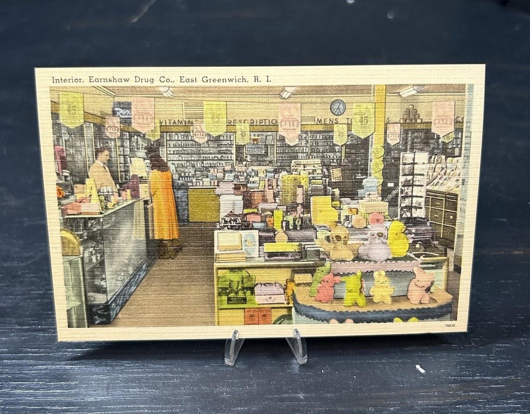 WWII Vintage 1930s Earnshaw Drug Store Interior Greenwich , Rhode ...