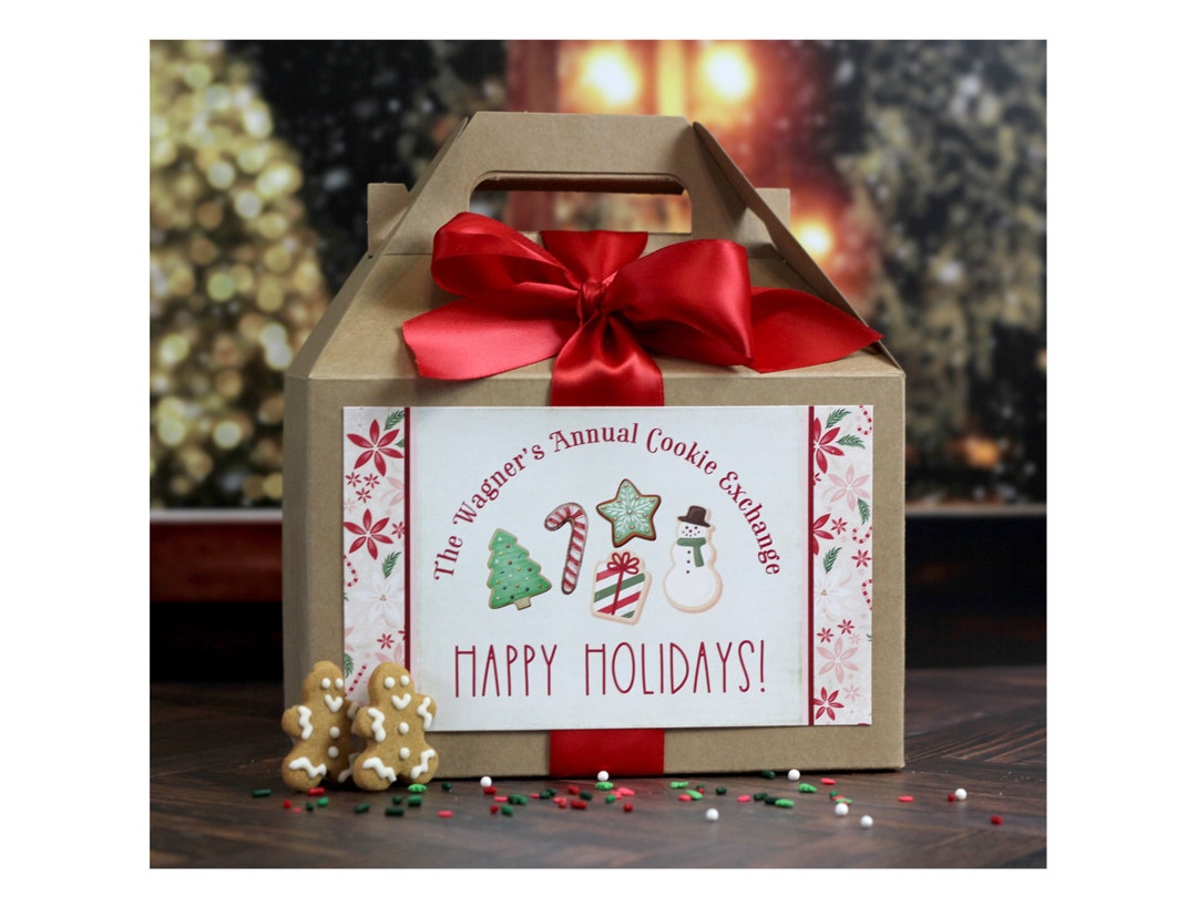 Personalized Christmas Gift Box | Cookie Exchange Box | Cookie Swap Box ...
